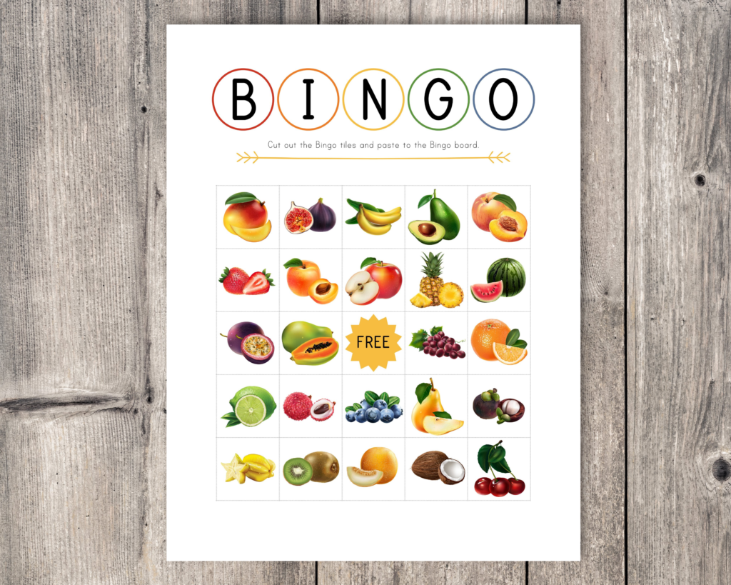 Printable Fruit Bingo Game